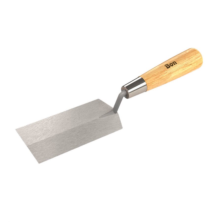 CARBON STEEL MARGIN TROWEL - 5" x 2" WITH WOOD HANDLE