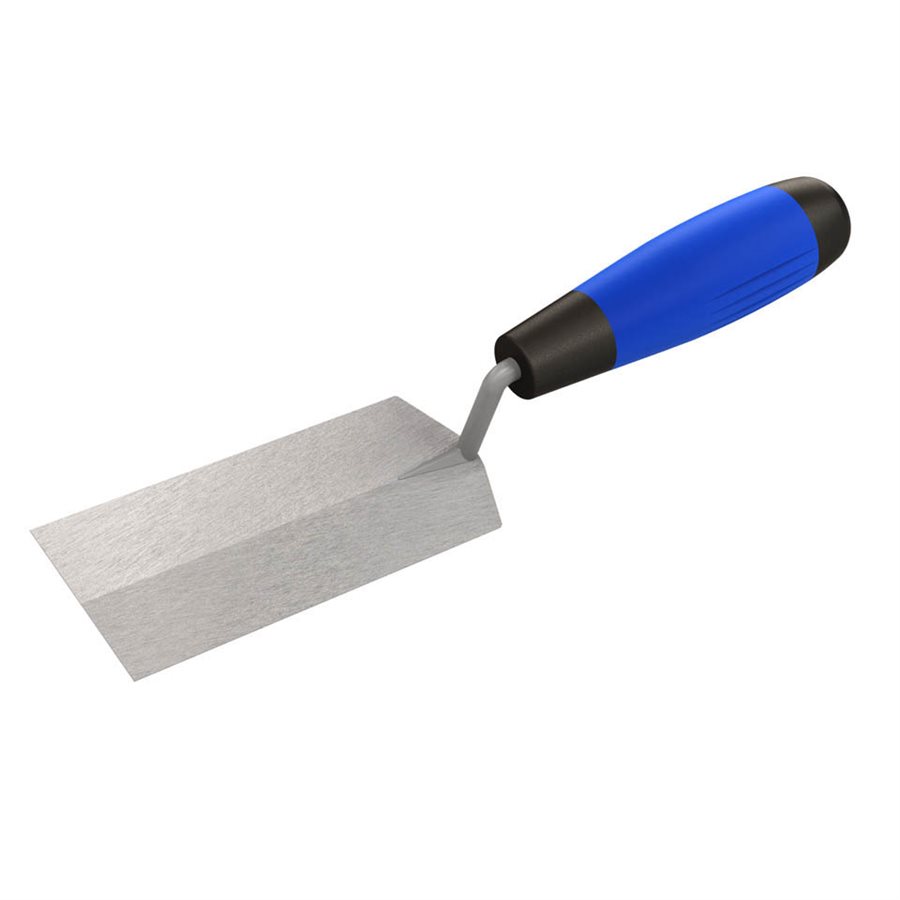 CARBON STEEL MARGIN TROWEL - 5" x 1 1/2" WITH COMFORT GRIP HANDLE