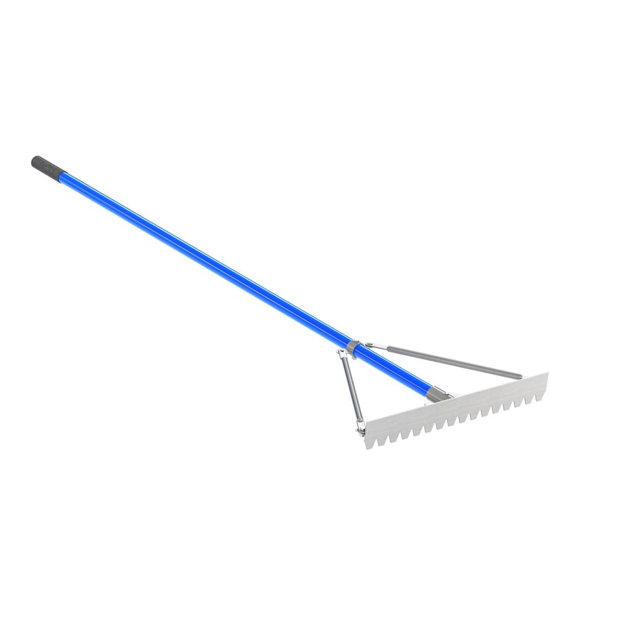 BLUNT TOOTH ASPHALT LUTE RAKE - 24" WITH 6' HANDLE