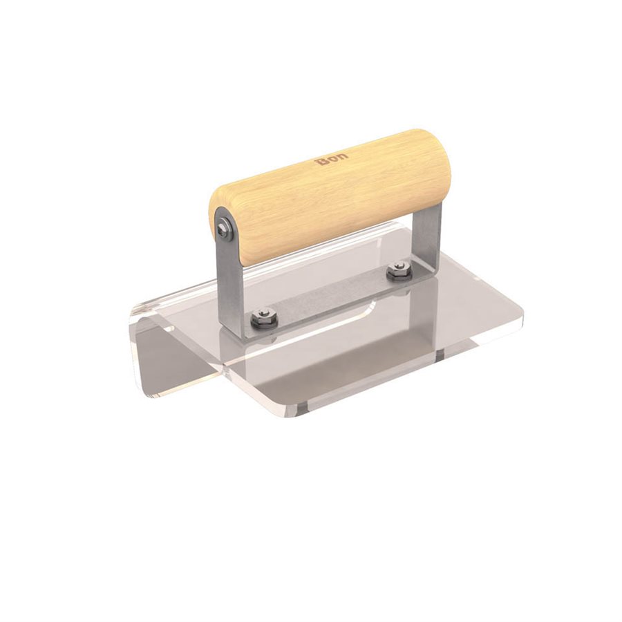 PLEXIGLASS OUTSIDE STEP TOOL - 6" x 5" - 3/4" RADIUS WOOD HANDLE