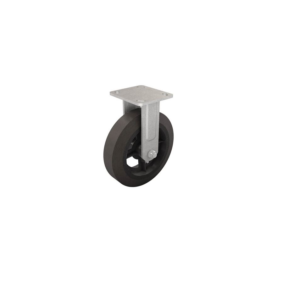 CASTER - 8" SOLID RUBBER FIXED