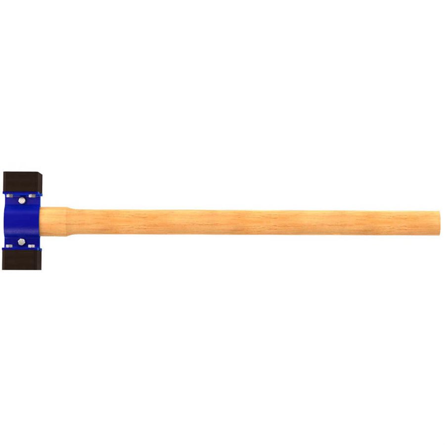 RUBBER SLEDGE WITH 35" WOOD HANDLE