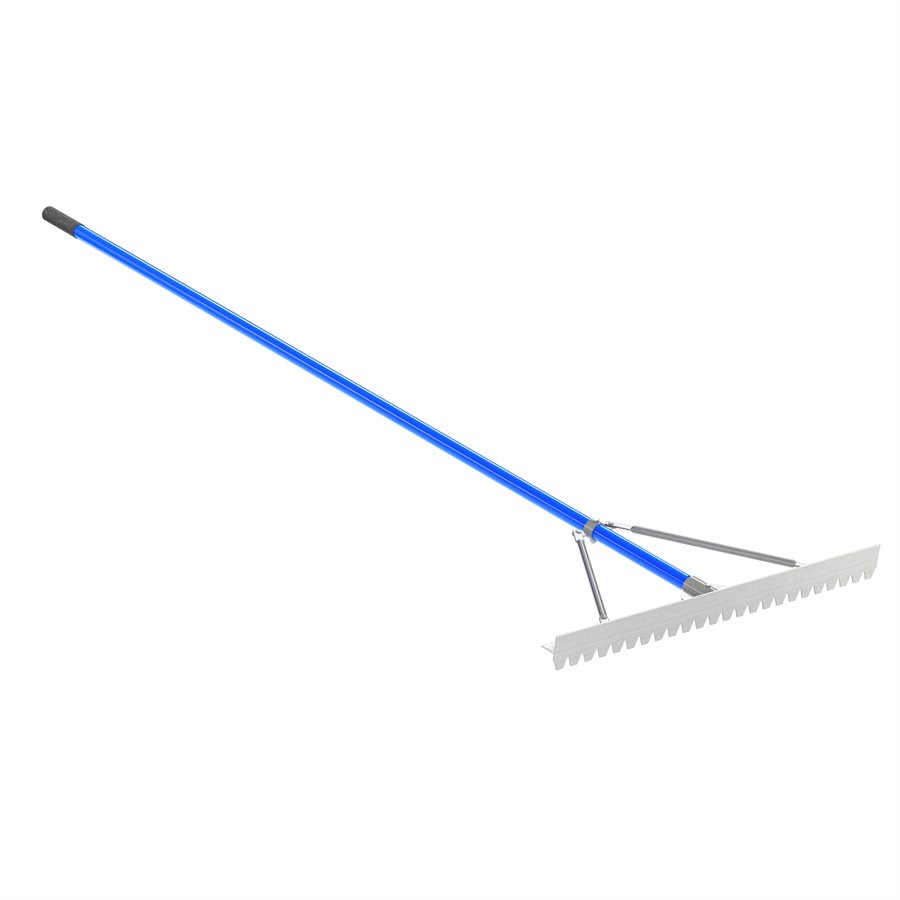 BLUNT TOOTH ASPHALT LUTE RAKE - 36" WITH 8' HANDLE
