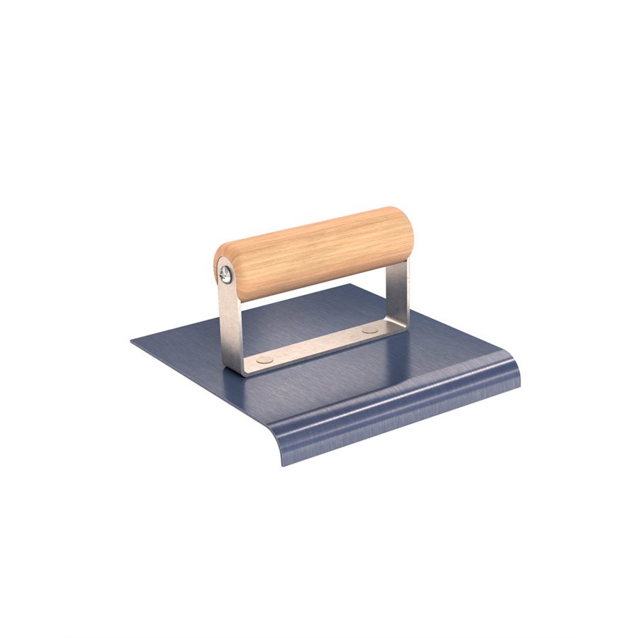 BLUE STEEL EDGER - 6" x 6" - 1/2" RADIUS 5/8" DEPTH WOOD HANDLE