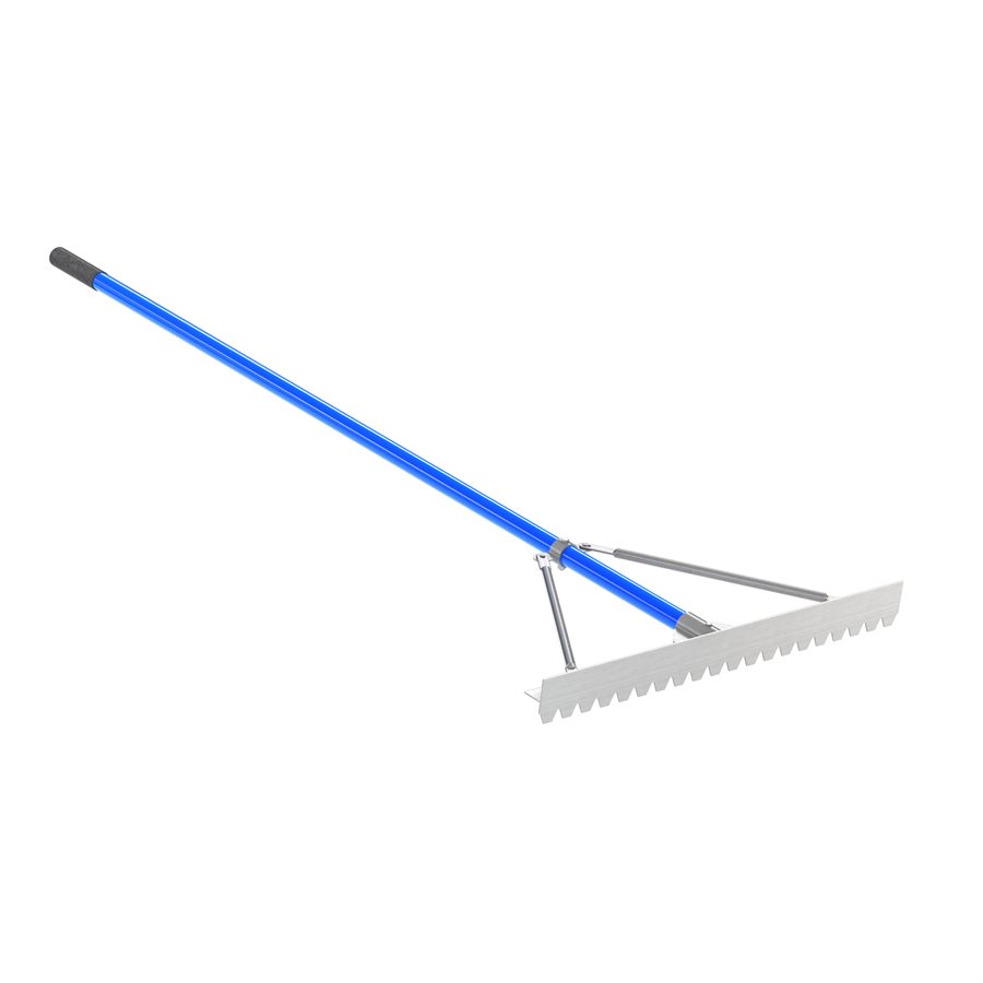 BLUNT TOOTH ASPHALT LUTE RAKE - 30" WITH 6' HANDLE