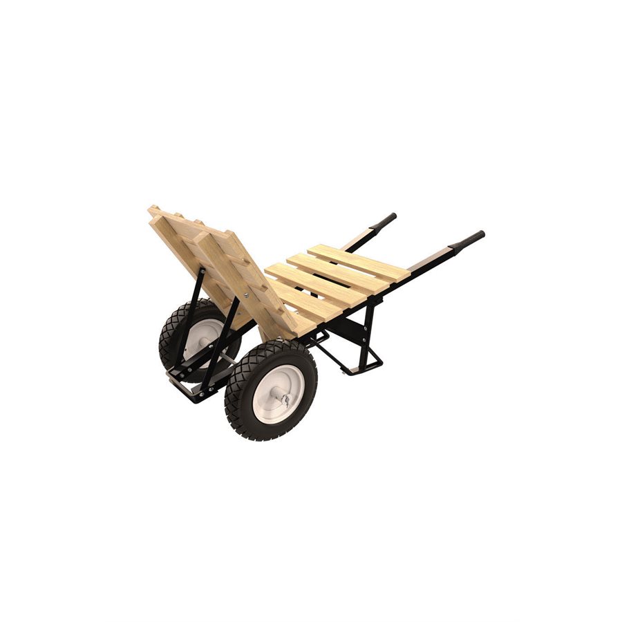 BRICK & TILE BARROW - DOUBLE FLATFREE TIRE STEEL HANDLE