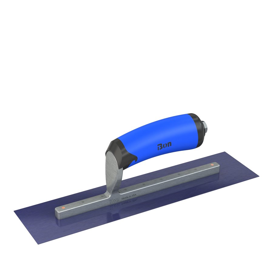 ULTRA FLEX BLUE STEEL FINISHING TROWEL - SQUARE END - 12 X 3 - COMFORT ...
