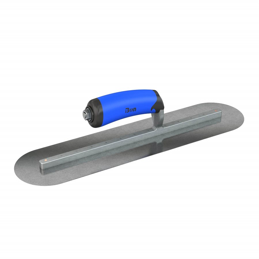 CARBON STEEL FINISHING TROWEL - ROUND END - 14 X 4 - COMFORT WAVE HANDLE
