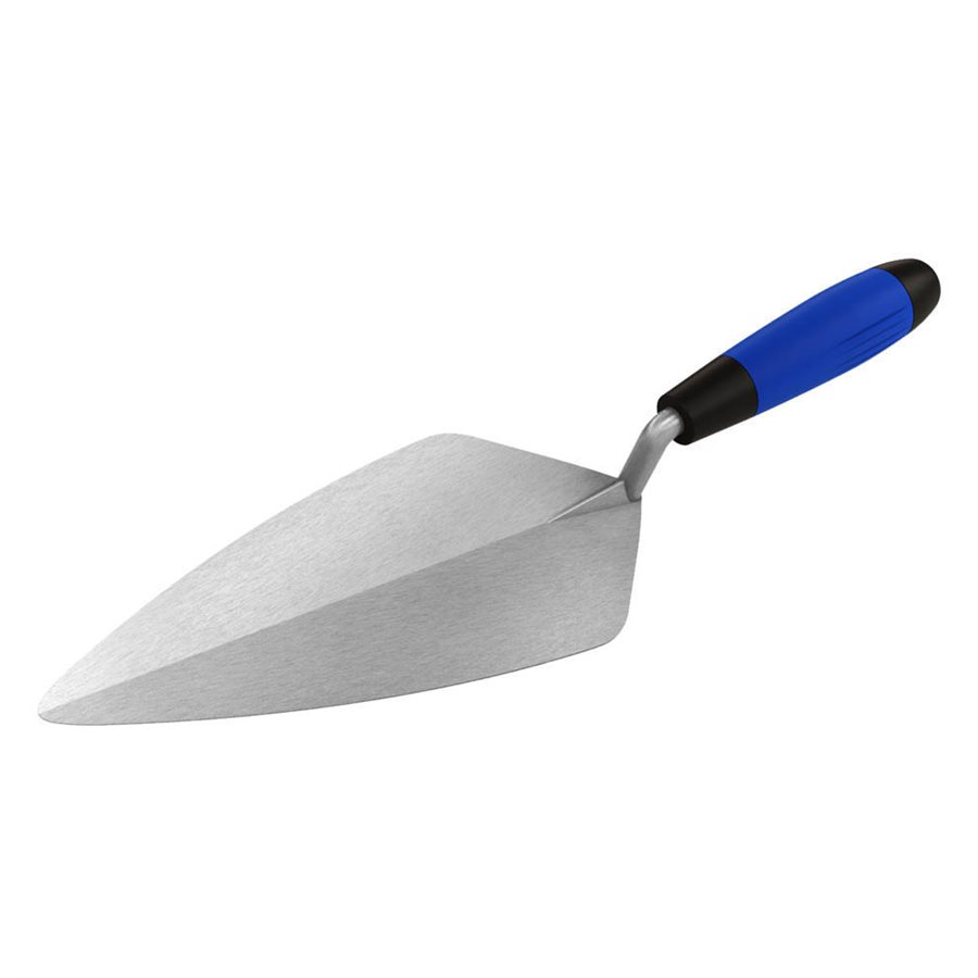 NARROW LONDON PRO CARBON STEEL BRICK TROWEL - 13" WITH COMFORT GRIP HANDLE