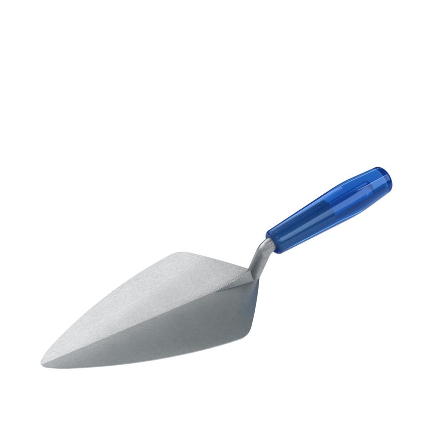 NARROW LONDON FORGED STEEL BRICK TROWEL - 9" WITH PLASTIC HANDLE