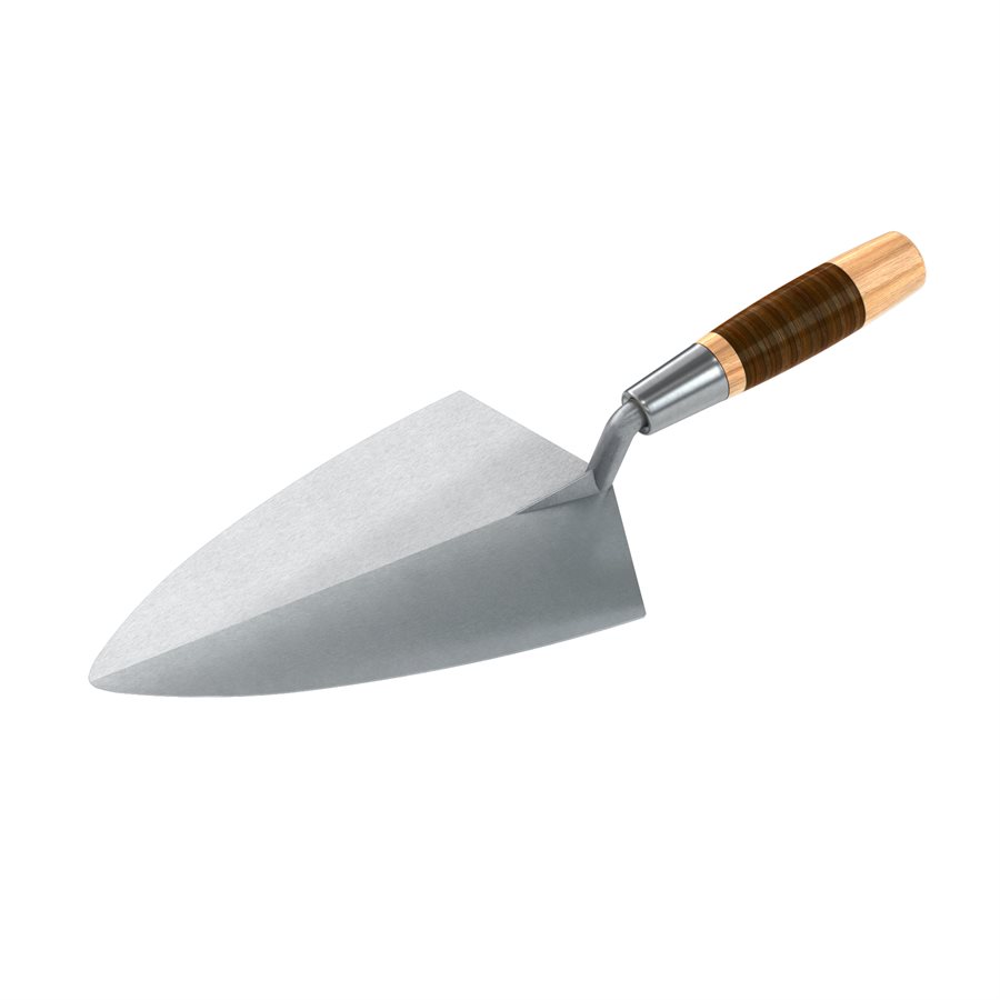PHILADELPHIA FORGED STEEL BRICK TROWEL - 10" WITH LEATHER HANDLE
