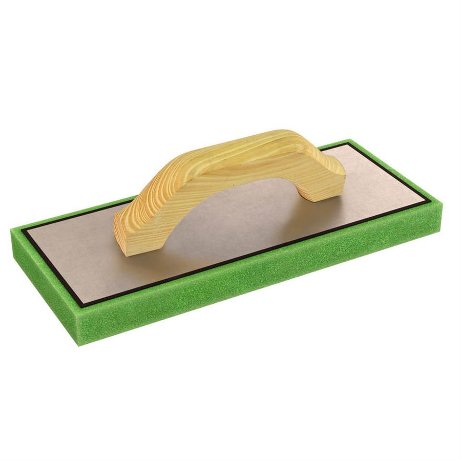 FINE GREEN FOAM FLOAT - 12" X 5" X 1" WITH WOOD HANDLE